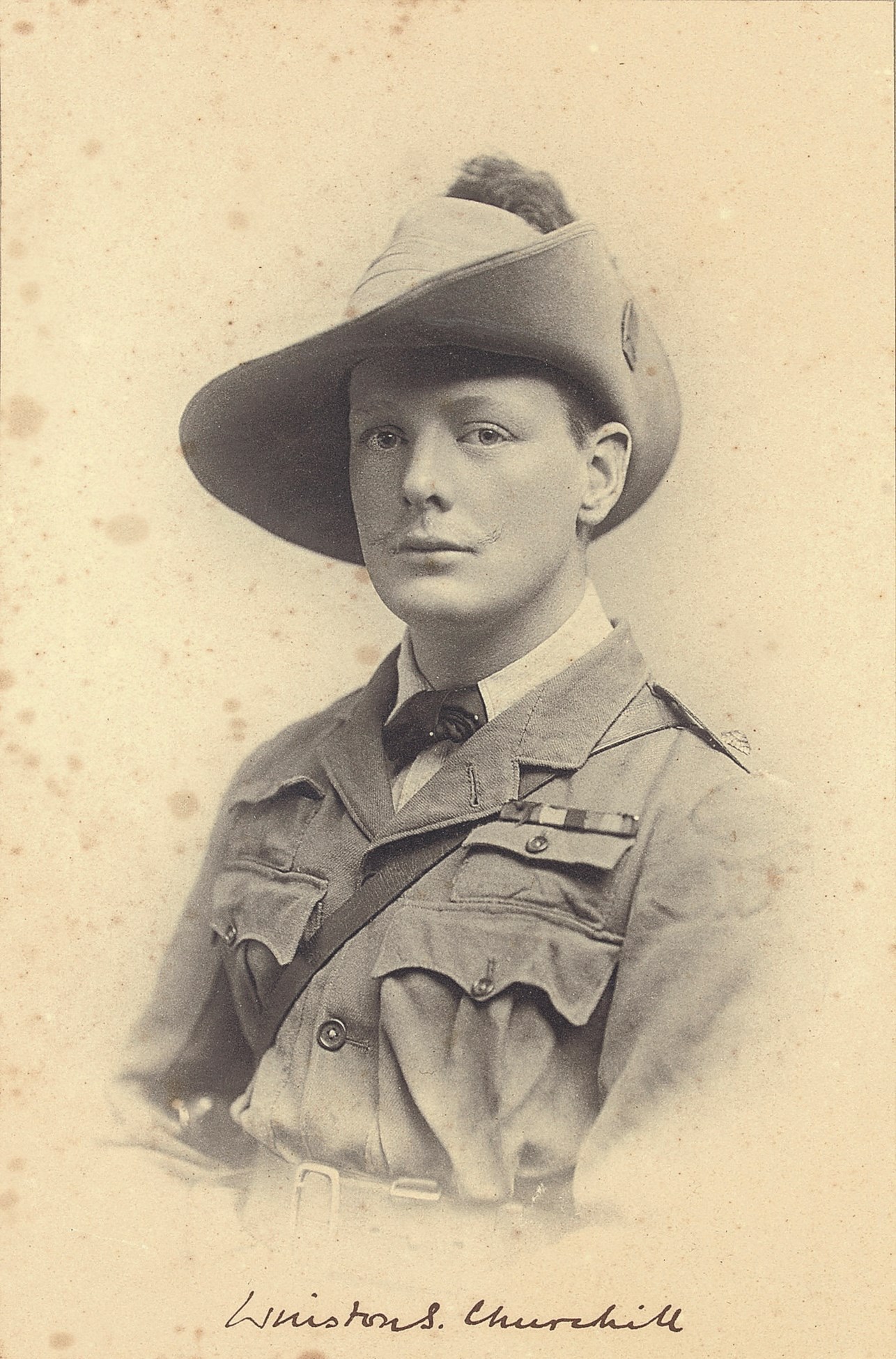 CHURCHILL, Winston S. Photograph signed (on lower portion of image ...